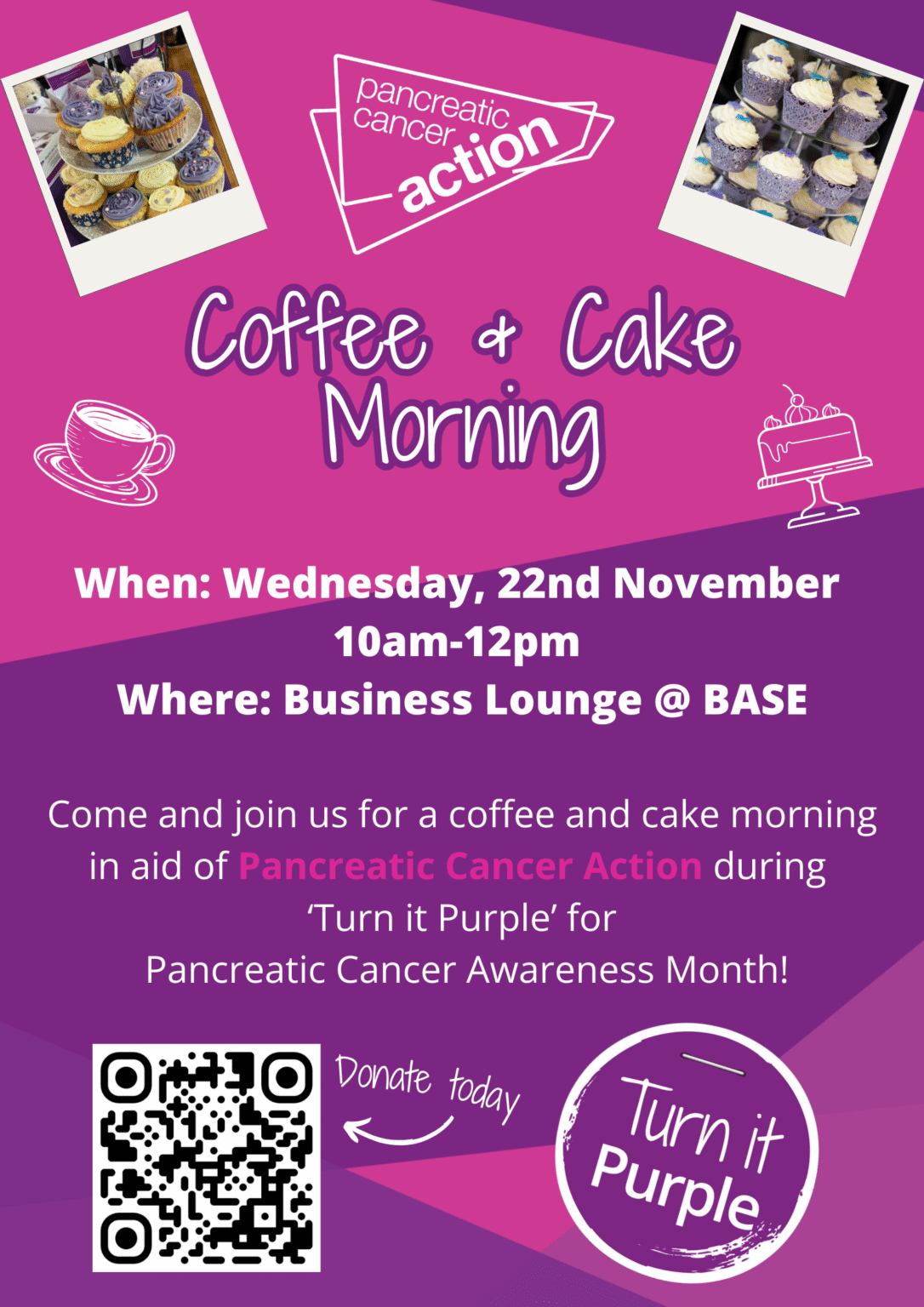 Coffee and Cake Morning @ 10am-12pm - Pancreatic Cancer Awareness Month ...
